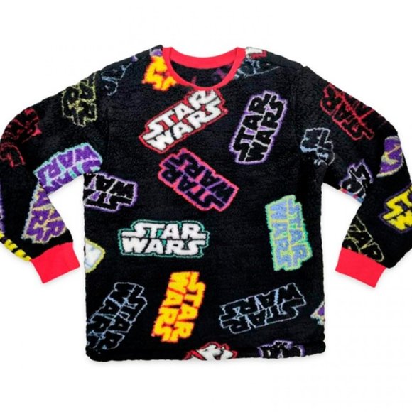 Disney | Sweaters | Star Wars Logo Sherpa Fleece Pullover | Poshmark
